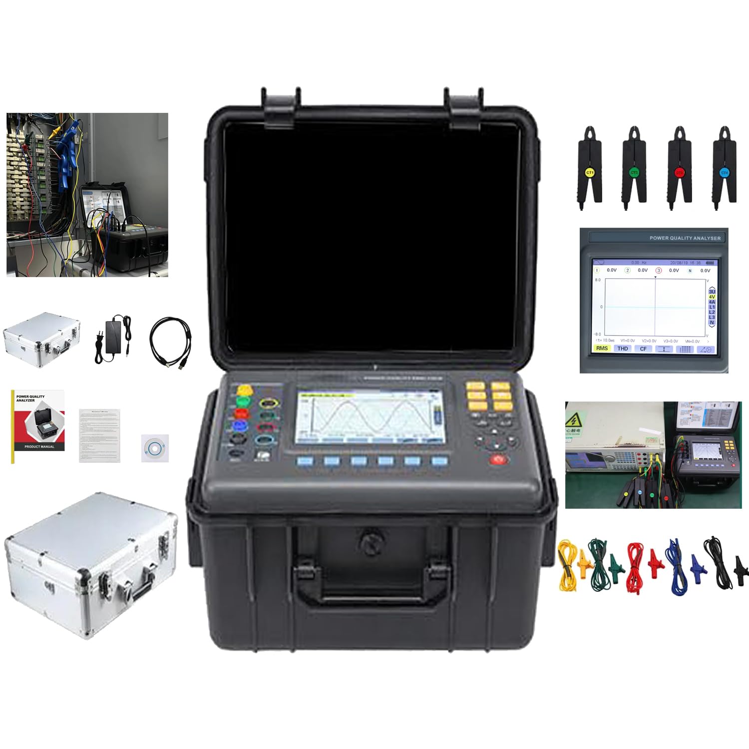 VTSYIQI Power Quality Analyzer Meter Energy Analyzer 3-Phase Power Ana