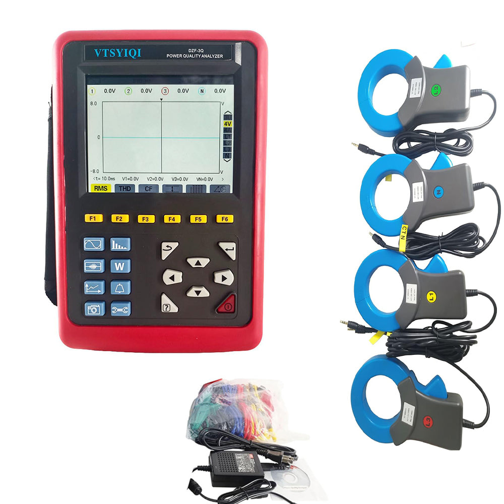 VTSYIQI Power Quality Recorder Three Phase Power Quality Meter with 4P