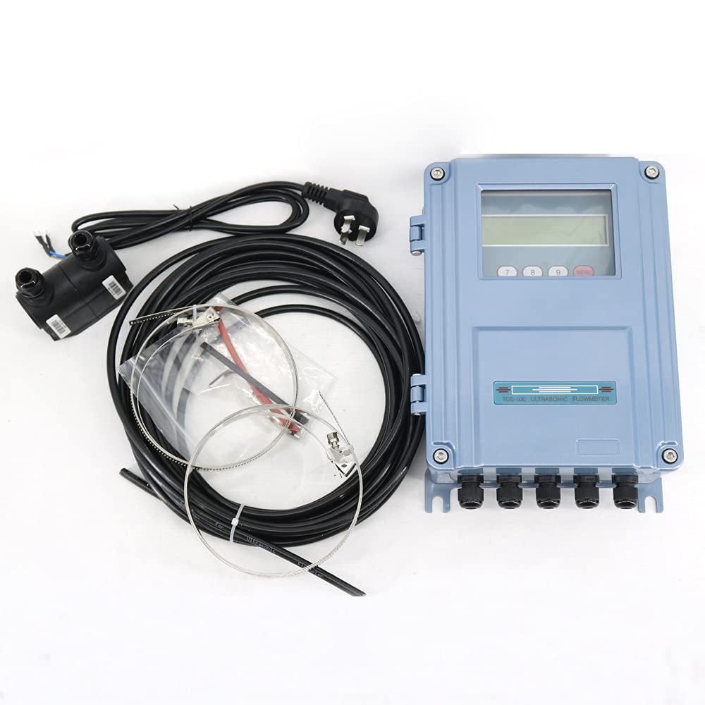 VTSYIQI Wall Mounted Digital Water Ultrasonic Flow Meter Clamp on Ultr
