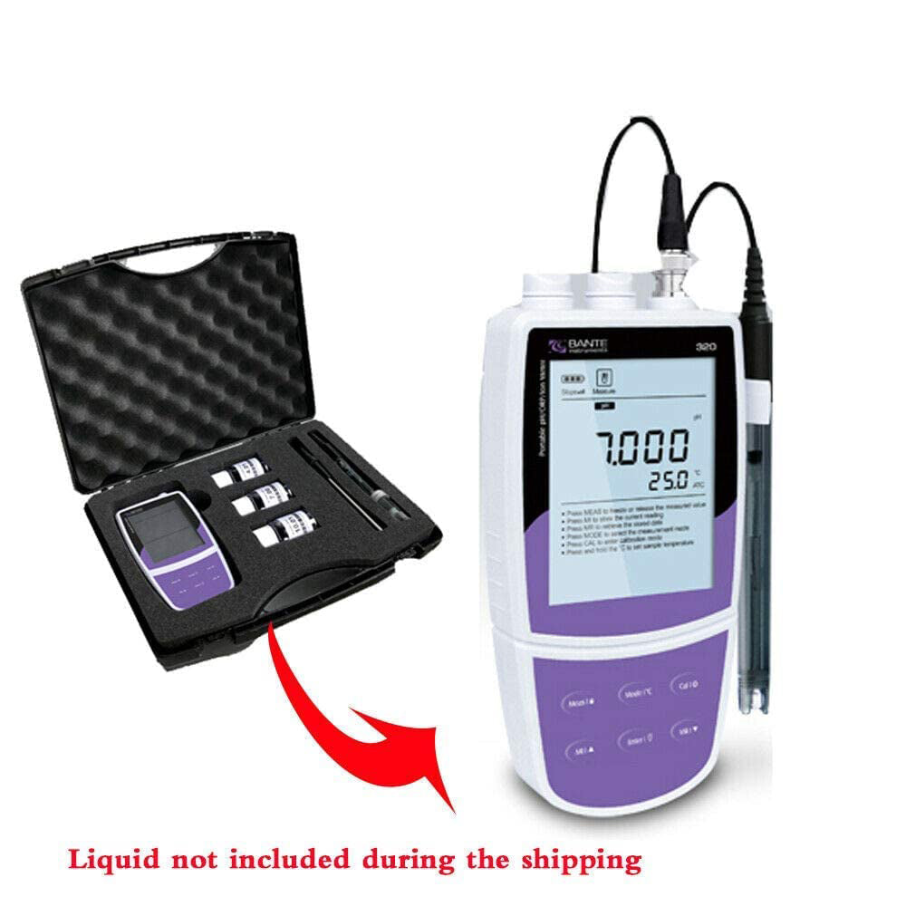 VTSYIQI Portable pH lon Meter Kit with -2 to 20 pH Range USB Port Auto