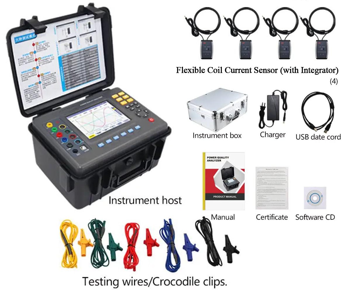 VTSYIQI Three Phase Power Quality Analyzer Power Energy Meter with Fle