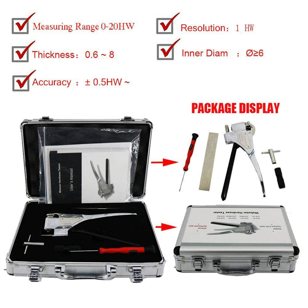VTSYIQI Webster Hardness Tester Meter Machine Durometer Gauge for Alum