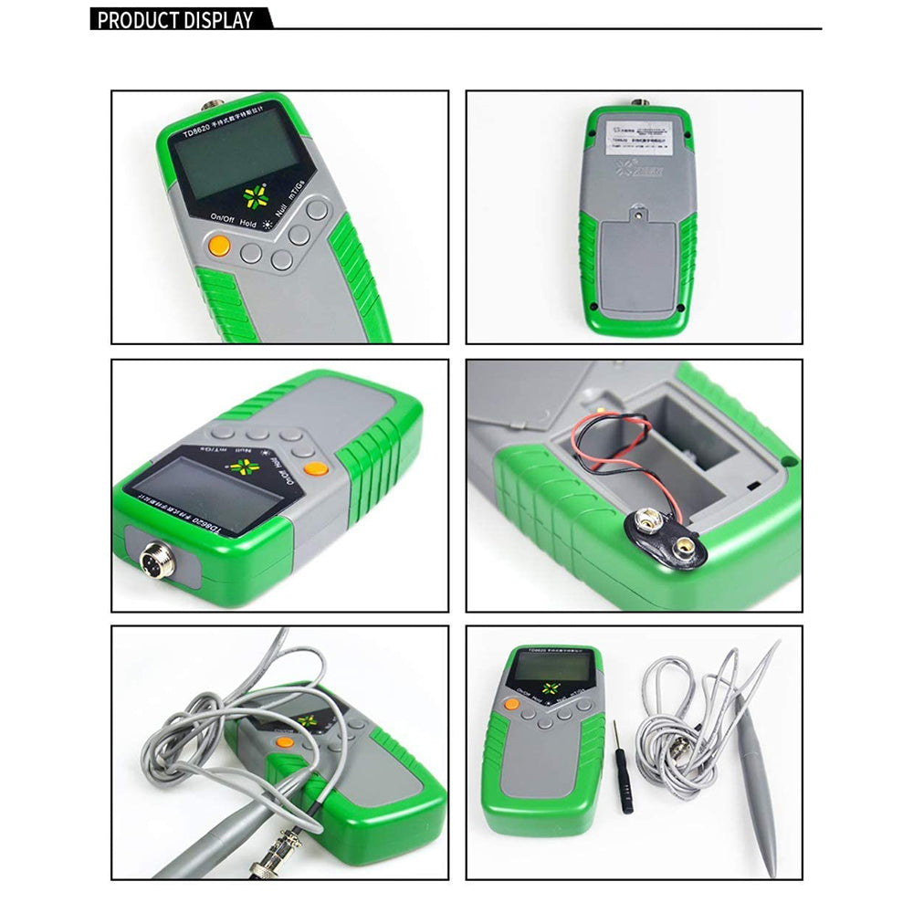 VTSYIQI Axial Probe Tesla Meter High Precision Gaussmeter Fluxmeter Su