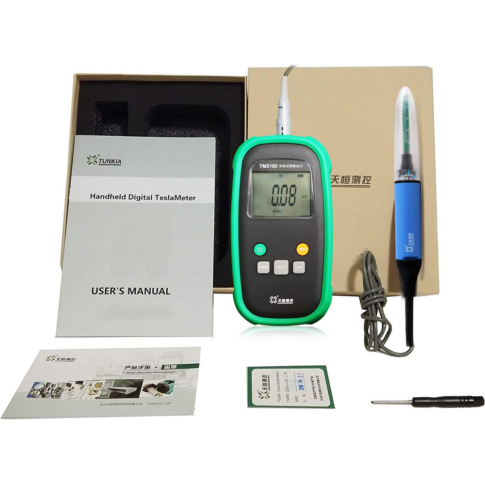 VTSYIQI Gauss Meter Handheld Tesla Meter Fluxmeter Magnetic Field Gaus