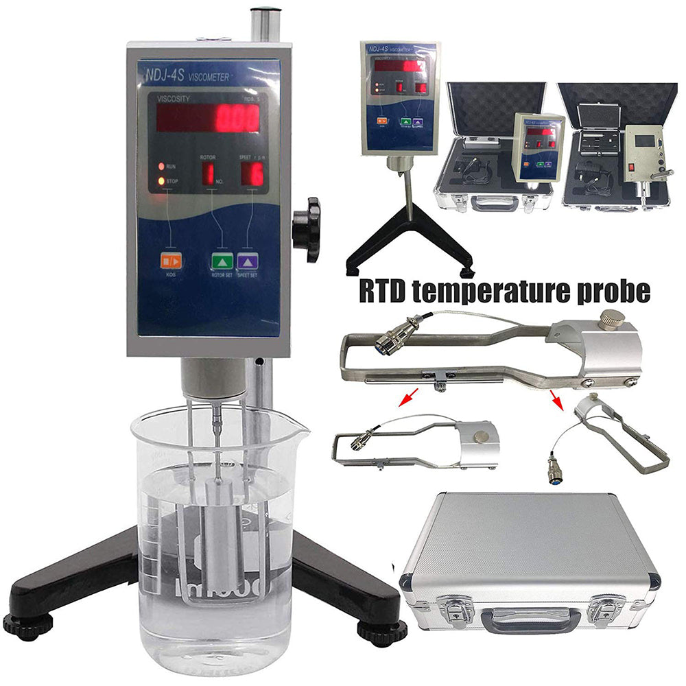 VTSYIQI Liquid Viscometer Rotary Viscosity Meter 4 Spindles 1 to 20000