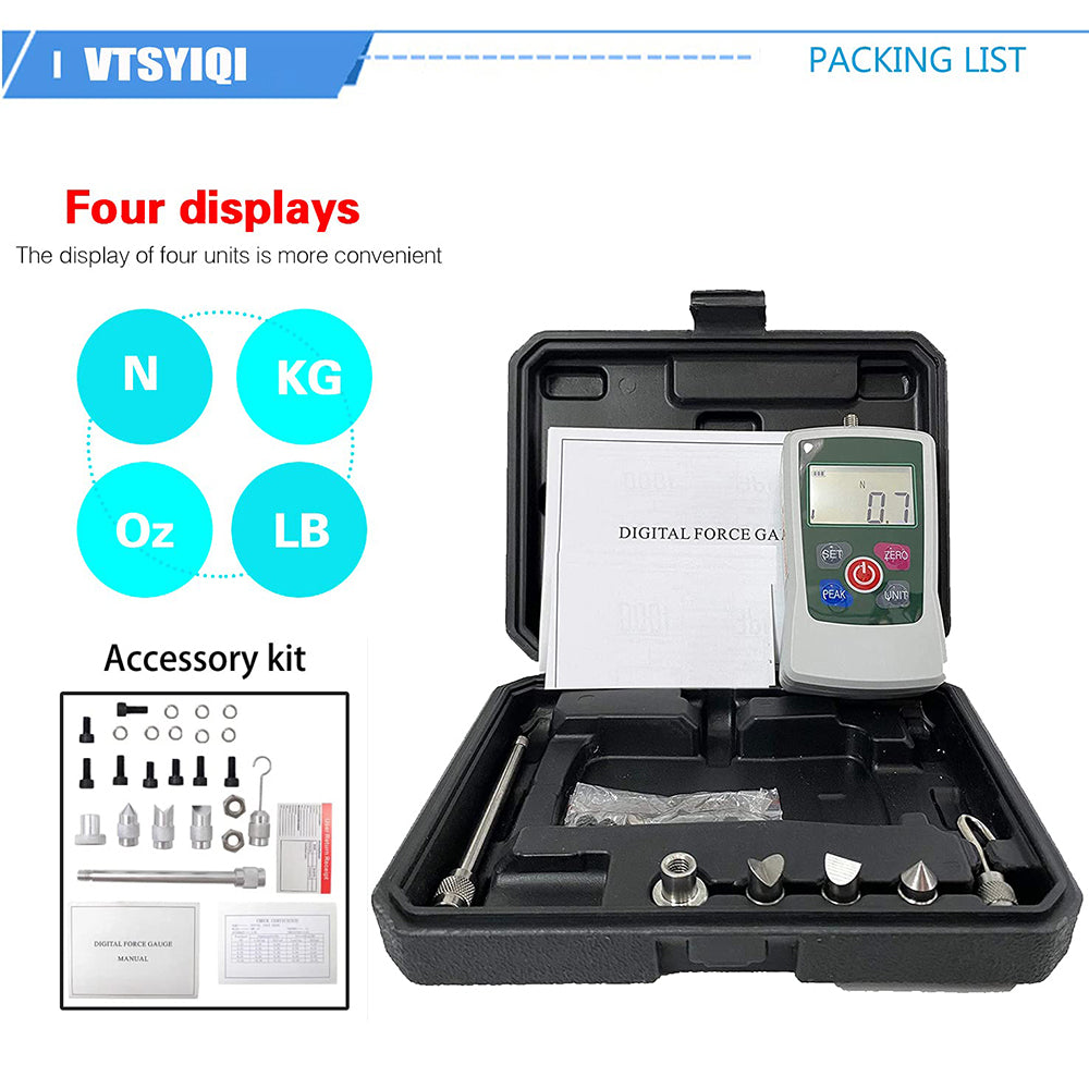 VTSYIQI 100N Push Pull Force Gauge Force Tester Meter For Plug Force D