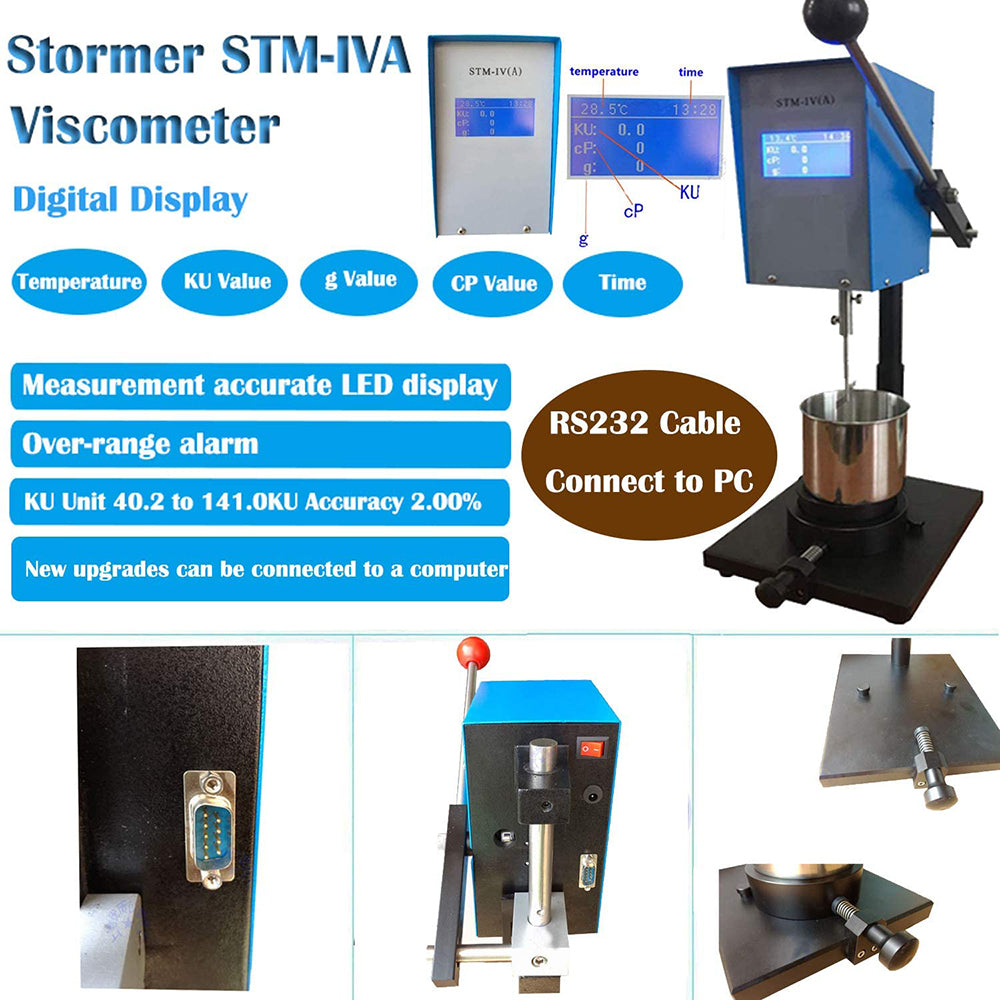 VTSYIQI Stormer Viscometer Rotational Viscosity Meter Tester RS232 Cab