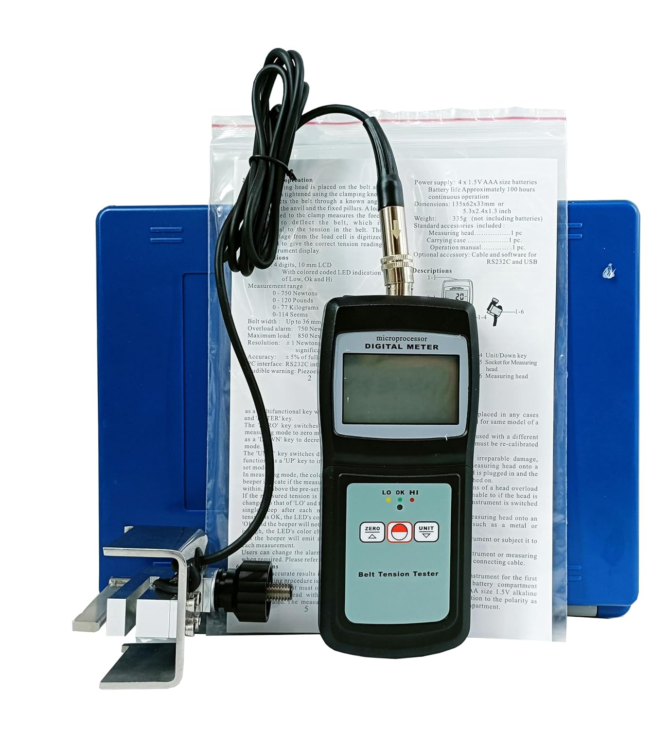 VTSYIQI Car Belt Tension Tester Meter Gauge with Three Tension Indicat