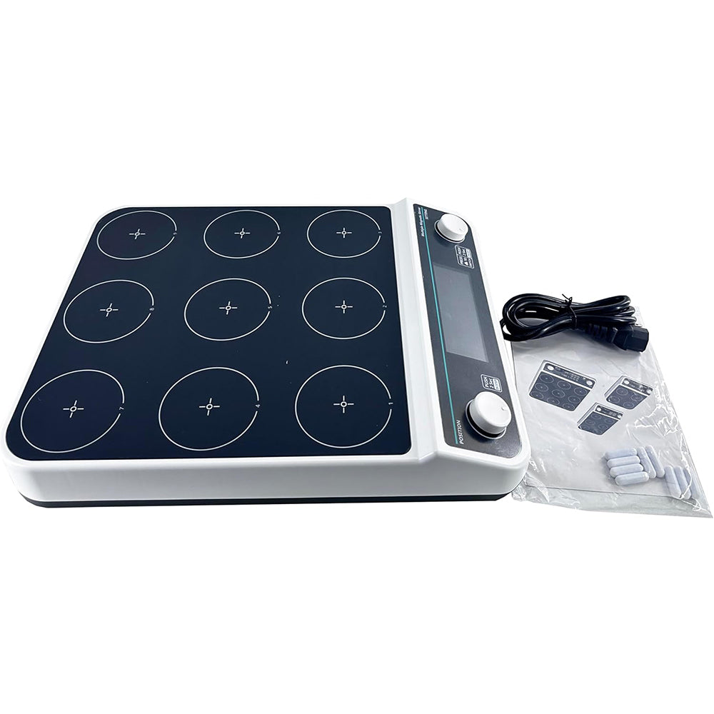 VTSYIQI Multi-point Magnetic Stirrer 9 Position Magnetic Mixer with 9