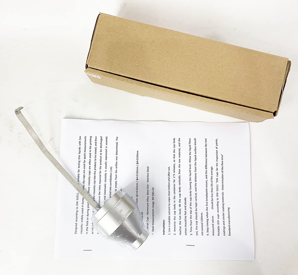 VTSYIQI Din 4 Viscosity Cup Viscosity Measuring Cup With Φ4±0.02mm 100