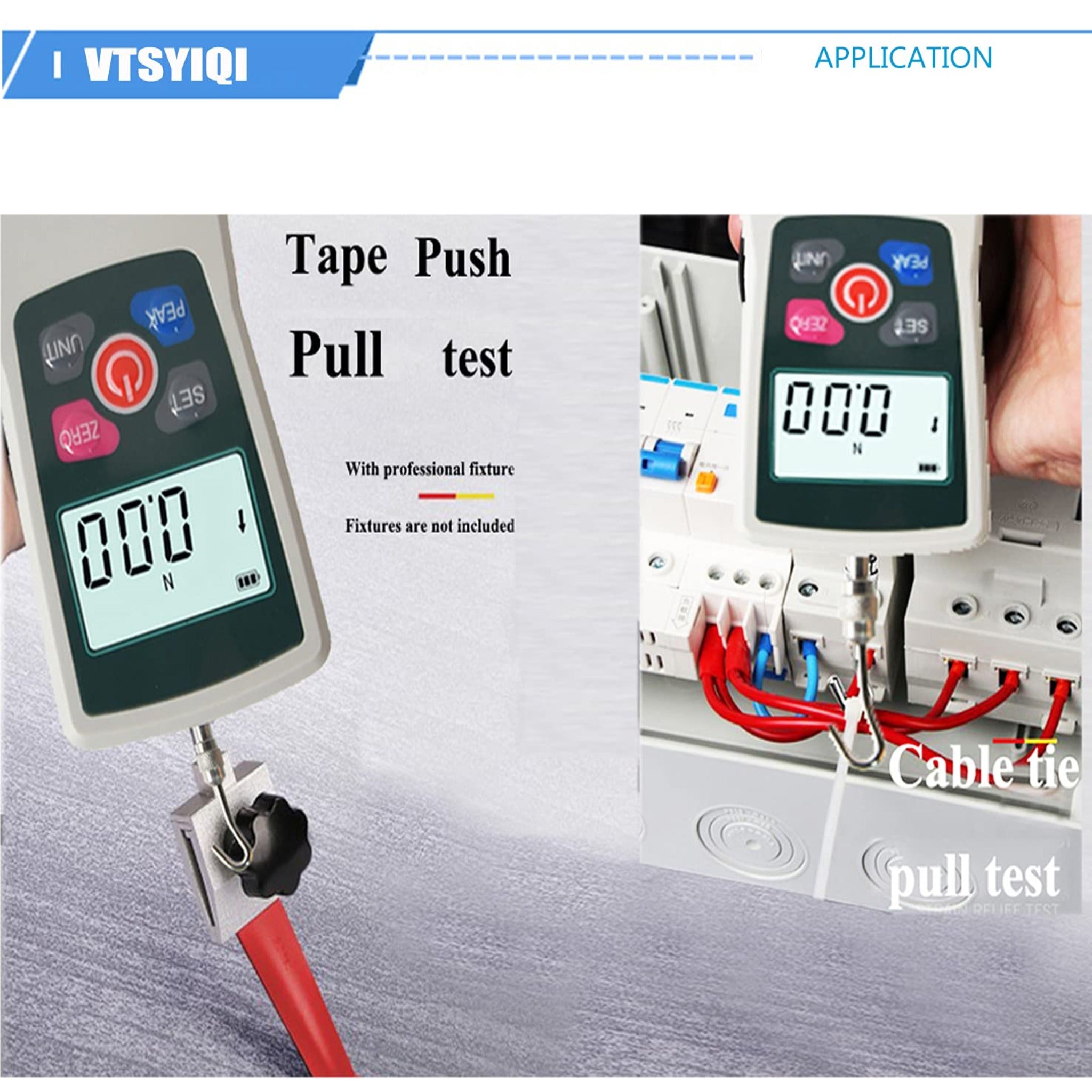 VTSYIQI Digital Force Gauge Digital Push Pull Gauge Tester With 500N 5