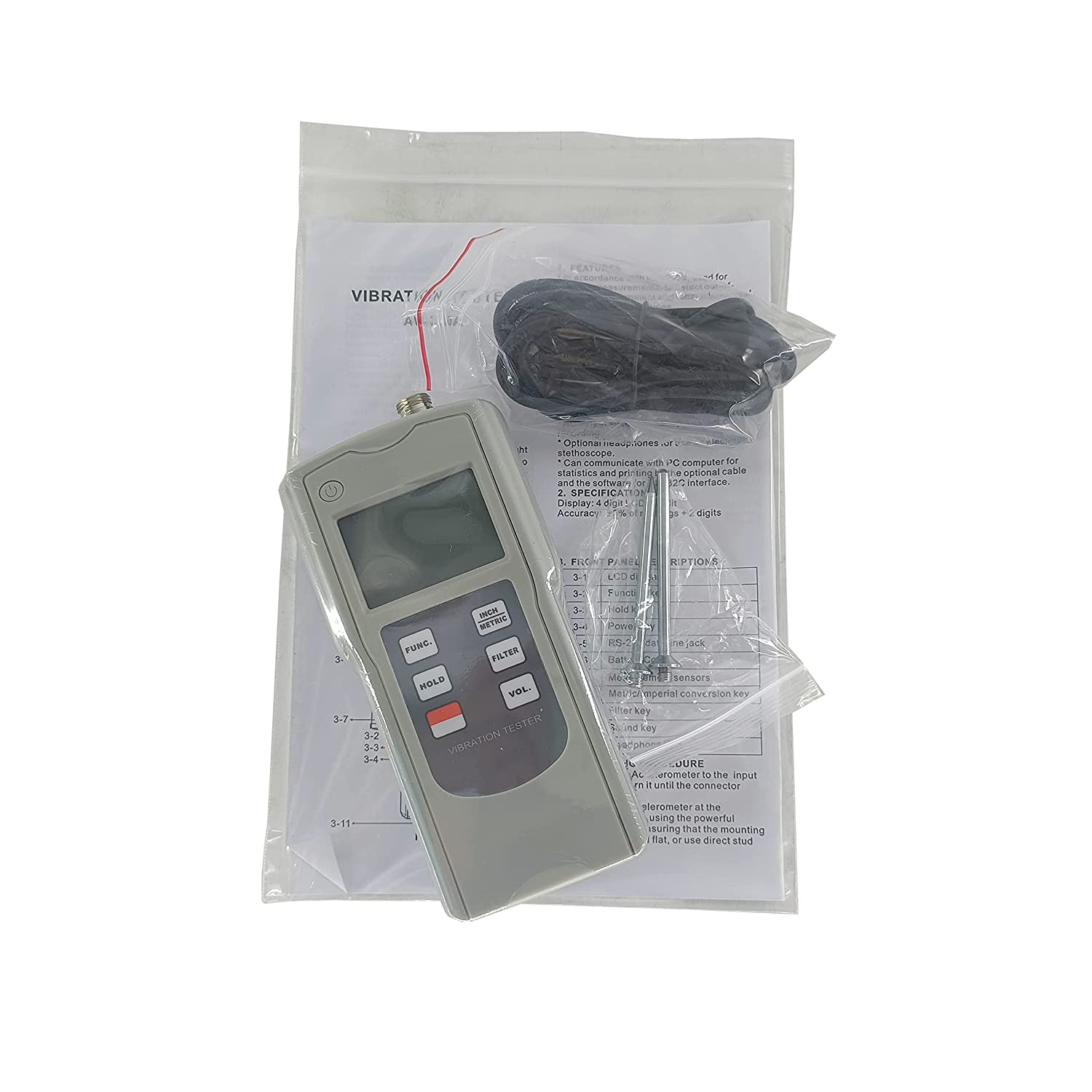 VTSYIQI Digital Vibration Meter Vibrometer Analyzer Datalogger with 3